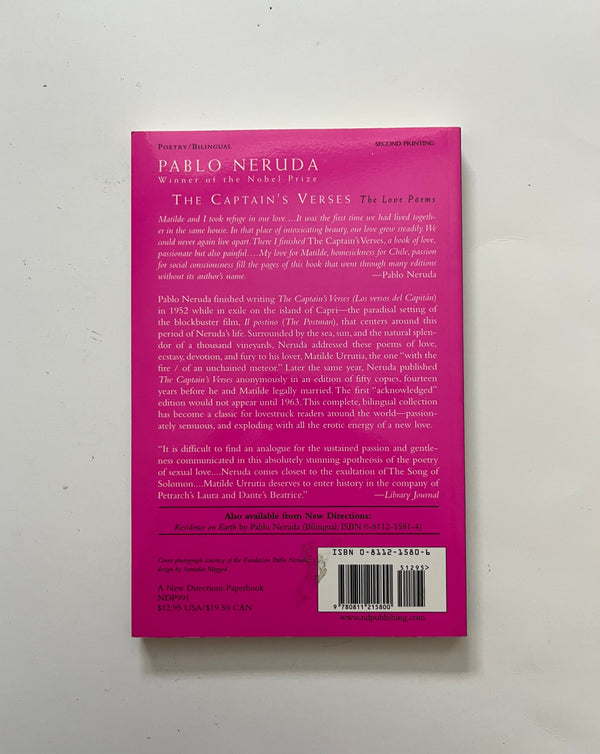 The Captain's Verses: The Love Poems por Pablo Neruda - Ten Dollar Books
